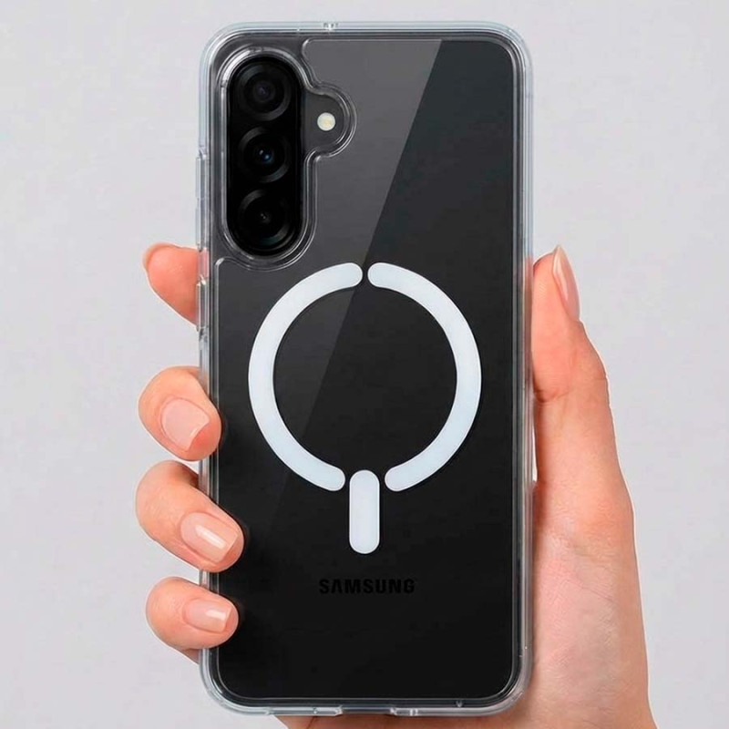 Cover Trasparente Logo Compatibile con Magsafe per Samsung Galaxy A36 ...